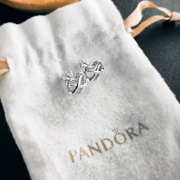 Pandora | Jewelry | Pandora Sparkling Infinity Heart Stud Earrings ...